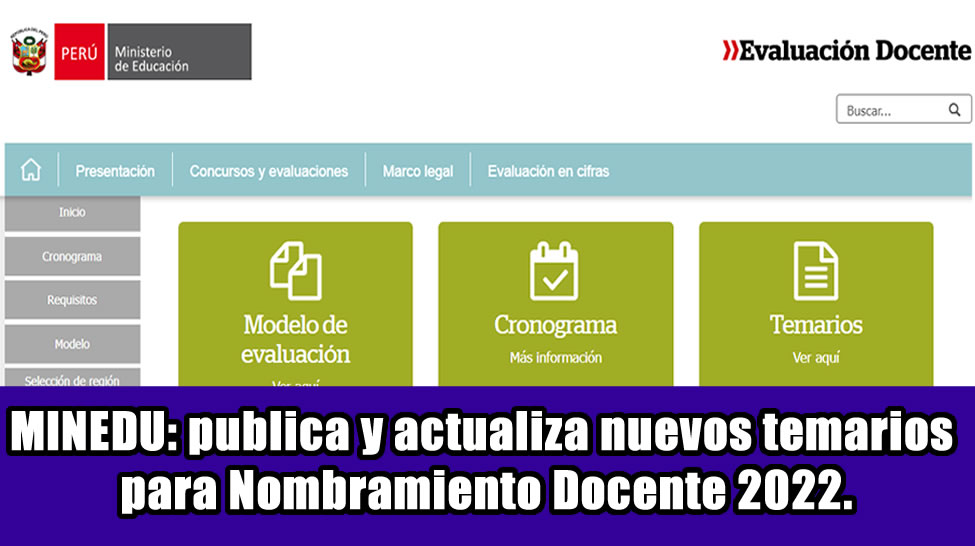 MINEDU: publica y actualiza nuevos temarios para Nombramiento Docente 2022. – El Profe Virtual