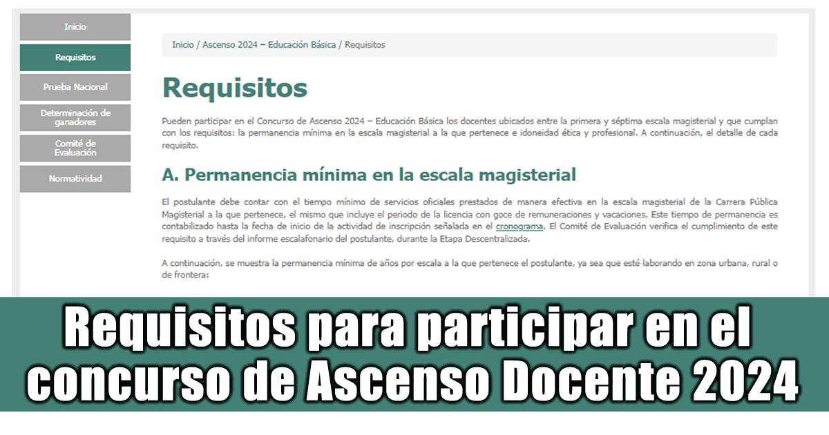 Requisitos para participar en el concurso de Ascenso Docente 2024 – El Profe Virtual